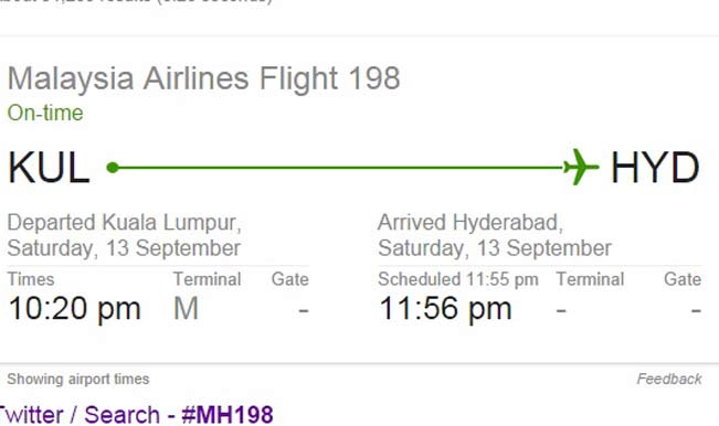 Malaysian Airlines flight MH198 enroute Hyderabad emergency landed at ...