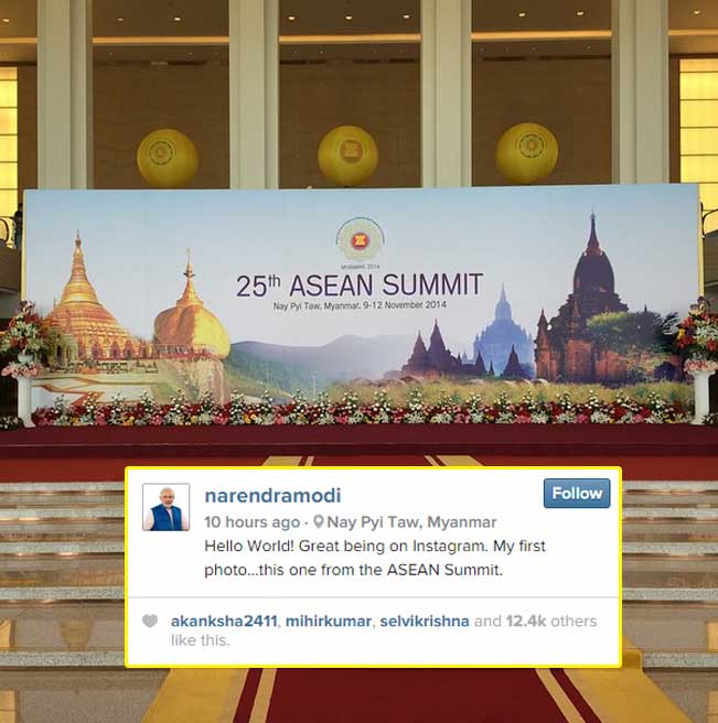 Narendra Modi debuts on Instagram, uploads ASEAN Summit picture ...