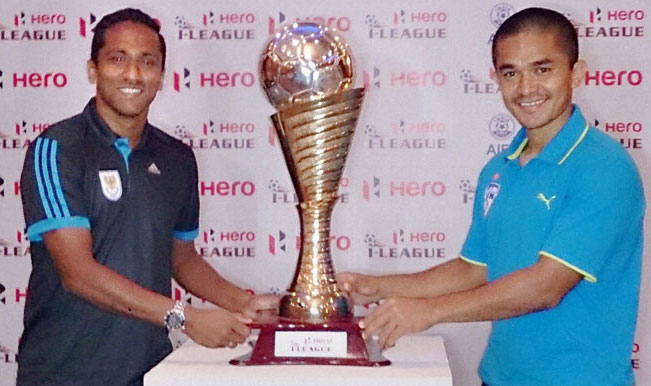 I-League 2015 Trophy unveiled by Bengaluru FC’s Sunil Chhetri and Dempo ...