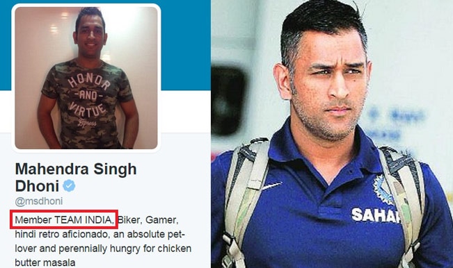 MS Dhoni updates his Twitter Bio from ‘Captain’ Team India to ‘Member ...