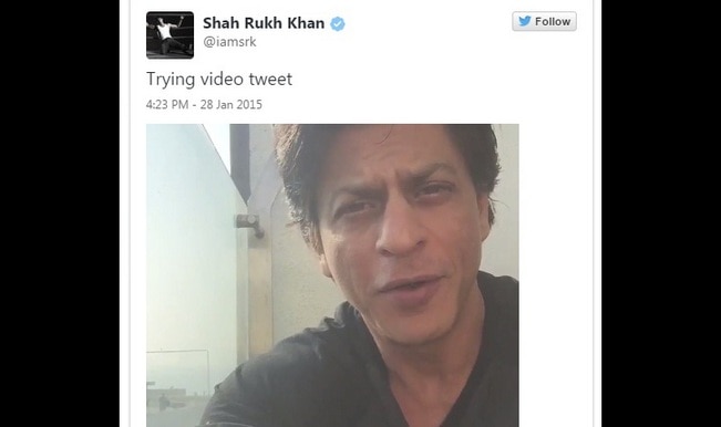 Shah Rukh Khan tries his first video tweet: Talks to fans directly via ...