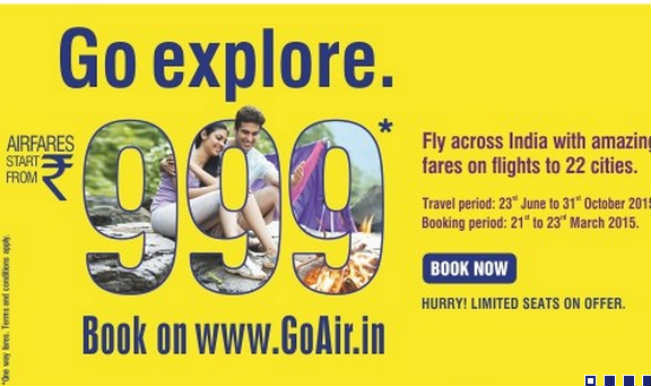 GoAir announces discounted fares across 22 cities starting from Rs 999 ...
