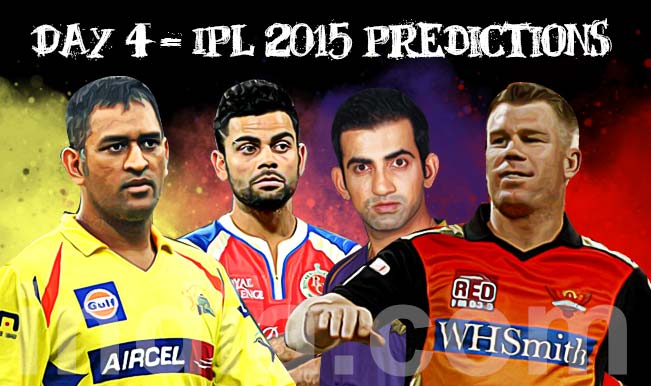 IPL 2015 Day 4: Today’s Prediction, Current Points Table and Schedule ...