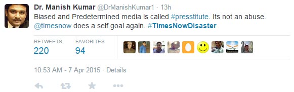 #TimesNowDisaster to #Presstitutes: Twitterati slams unethical ...