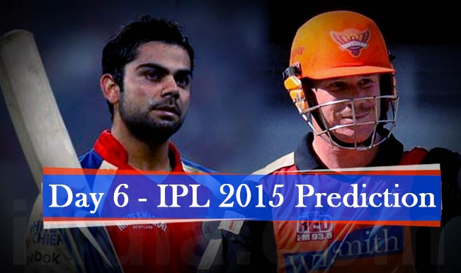 IPL 2015 Day 6: Today’s Prediction, Current Points Table and Schedule ...