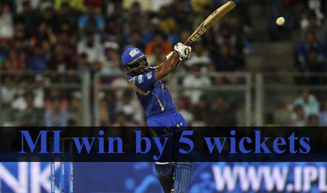 Mumbai Indians win by 5 wickets against Delhi Daredevils Cricket ...