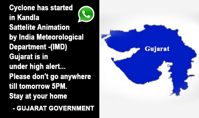 Heavy rains in Gujarat; cyclone alert on WhatsApp message | India.com