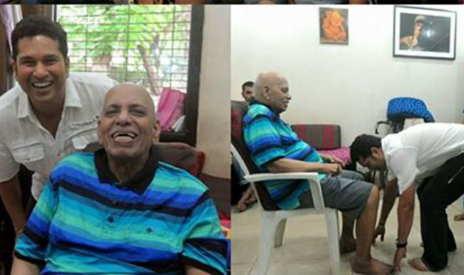Sachin Tendulkar meets childhood coach Ramakant Achrekar on Guru ...
