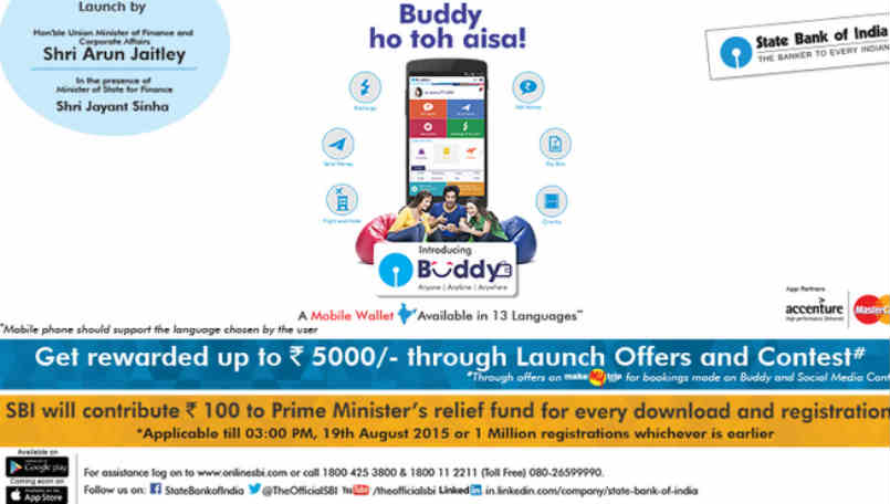 State Bank of India launches mobile wallet app Buddy | India.com