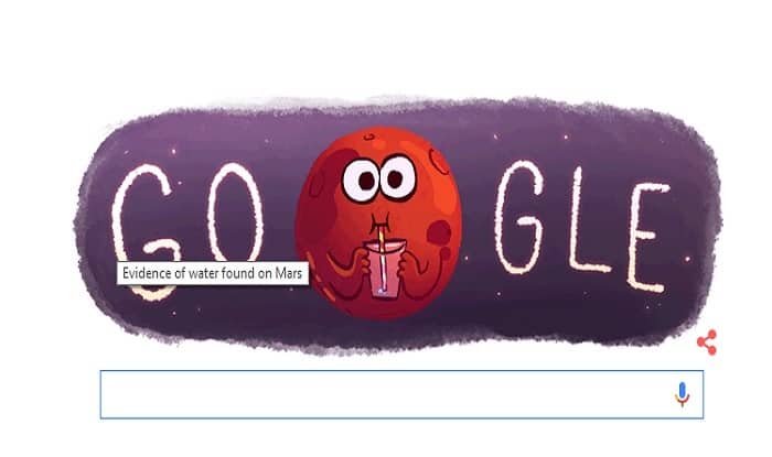 Google Doodle celebrates the landmark discovery of water on planet Mars ...