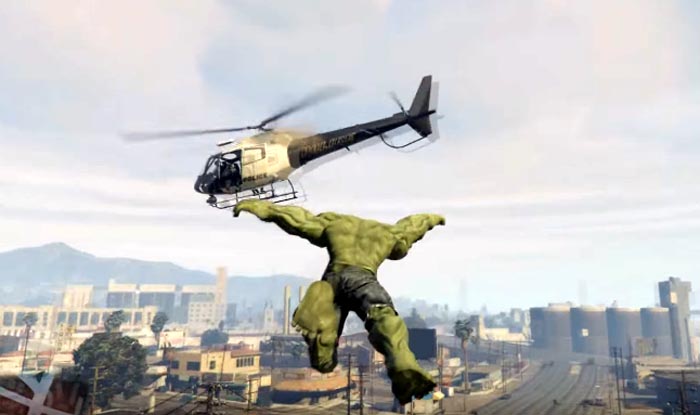 The Hulk throws trains at helicopters in GTA V | India.com