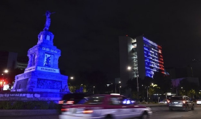 World landmark monuments light up red, white, blue paying tributes to ...