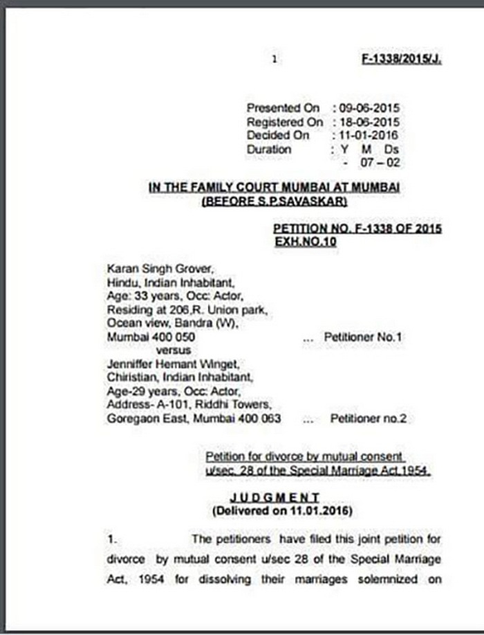 It’s over between Karan Singh Grover and Jennifer Winget – divorce ...