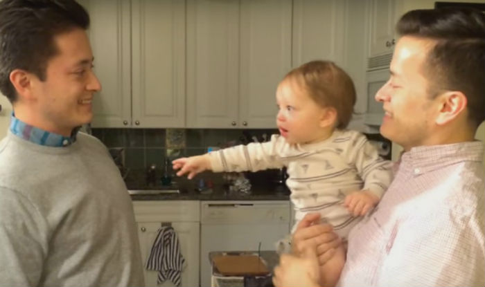 When sweet baby meets dad’s twin brother, his reaction is super funny ...