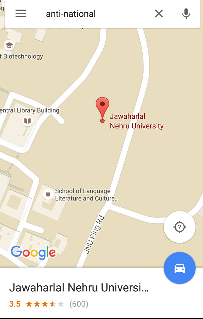 Have you searched for ‘anti-national’ on Google Maps? It takes you to ...