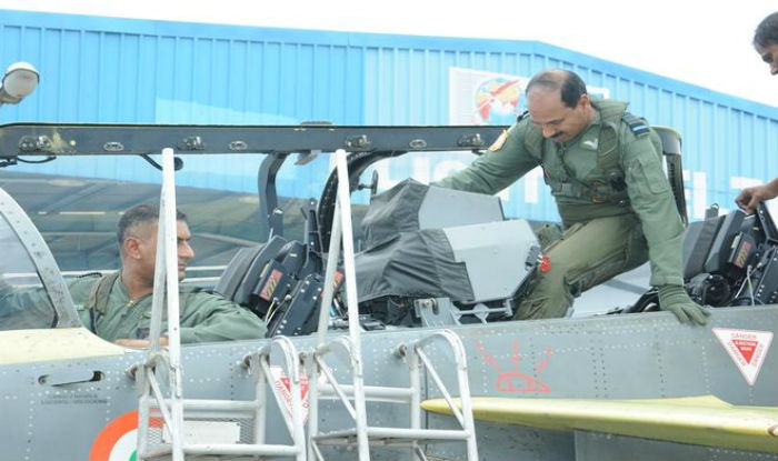 Air Chief Marshal Arup Raha takes a spin in Light Combat Aircraft ...