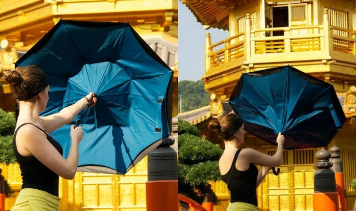 How cool! This new umbrella can actually be folded inside out and ...