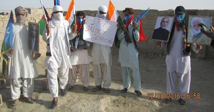 Balochistan freedom fighters hold pictures of Narendra Modi with Baloch ...
