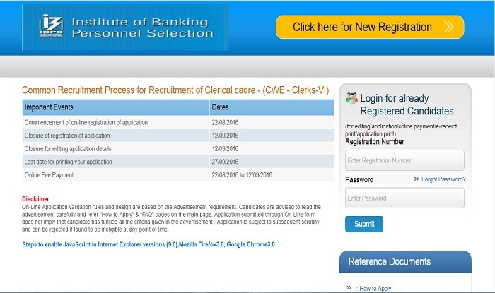 IBPS Clerk Exam 2016: How to apply online at ibps.in | India.com