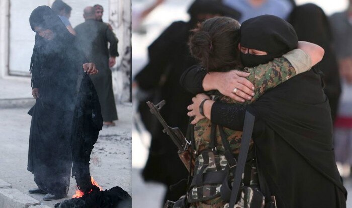 Watch Video: Civilians in Syria cut beards and set burqas to fire ...