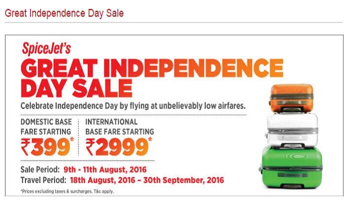 SpiceJet launches ‘Great Independence Day Sale’, offers one-way journey ...