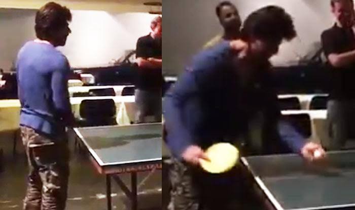 Insanely cute! Shah Rukh Khan plays ping pong with a fan on the sets of ...