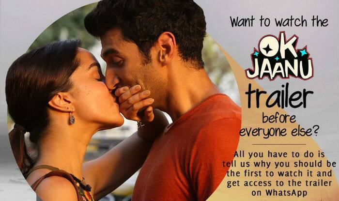 Ok Jaanu trailer on WhatsApp! Aditya Roy Kapur & Shraddha Kapoor’s romantic film trailer to ...