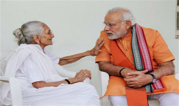 Narendra Modi meets mother Heeraben, before attending meeting in ...