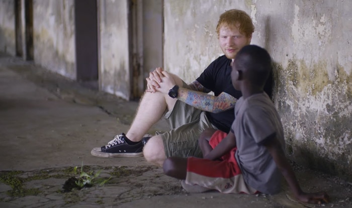Ed Sheeran helps homeless Liberian street boys during Comic Relief trip ...