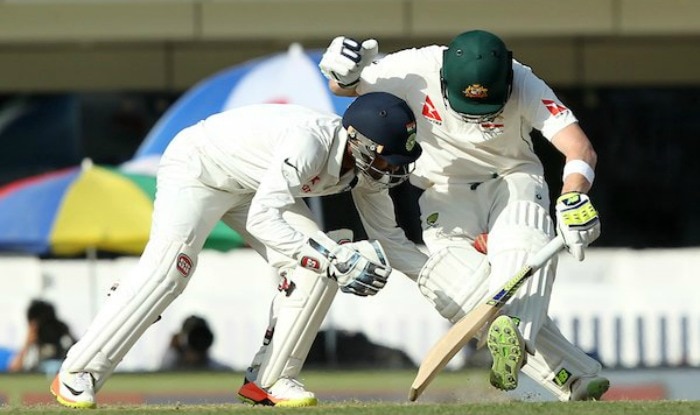 India Vs Australia 2017: Watch how Steve Smith-Wriddhiman Saha wrestle ...