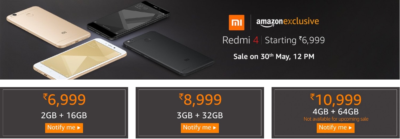 Xiaomi Redmi 4 sale: Next Amazon India exclusive sale on May 30 | India.com