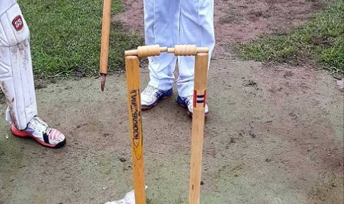 Middle stump removed but bails remain intact during a cricket match in ...
