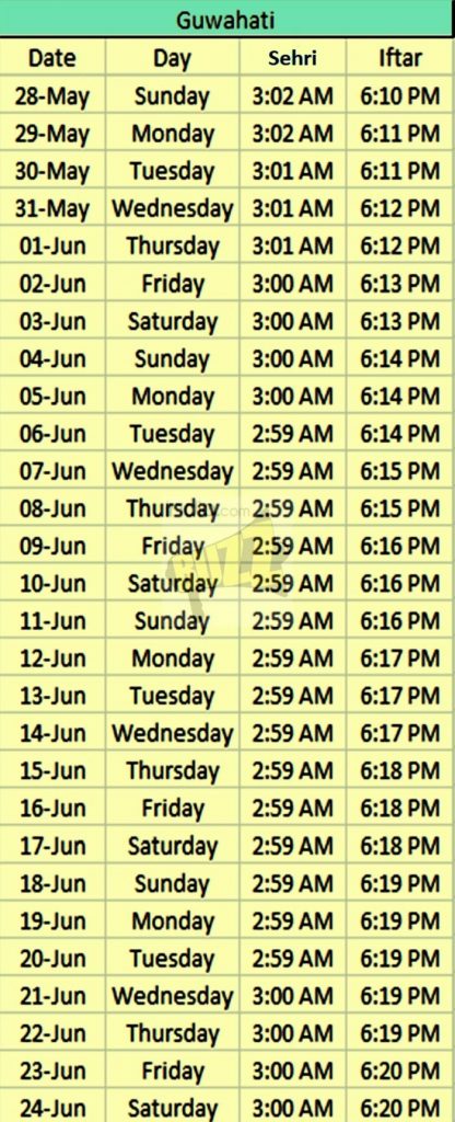 Ramzan Time Table 2020: Download Ramadan Schedule in PDF with Sehri and ...