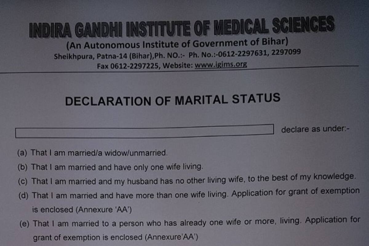 Marital Status Form