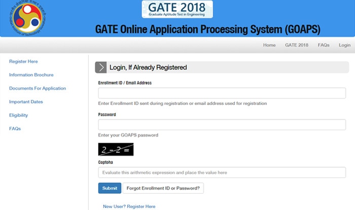 GATE 2018: Application Process Begins at appsgate.iitg.ac.in, Online ...