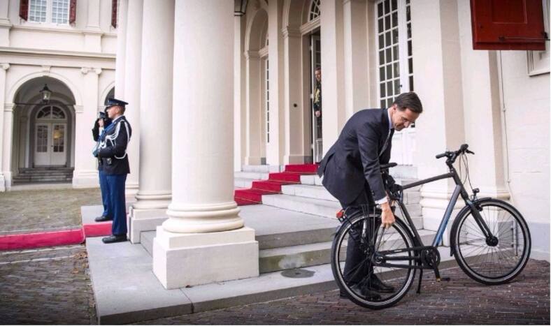 Prime Minister Mark Rutte Rides Bicycle to Meet The King: Picture of ...