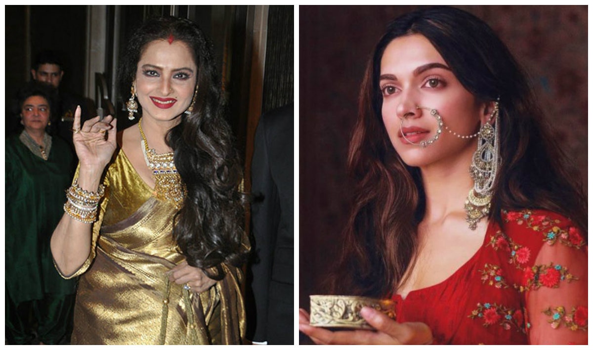 From One Beauty To Another: Rekha Gifts One Of Her Sarees To Deepika ...