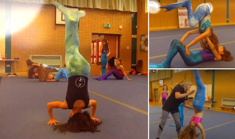 Mermaid Gymnastics: Gymnasts Wear Tails to Practice Acrobatics, Watch ...