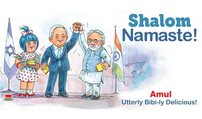 Amul Topical Celebrates the Bonding of PM Narendra Modi With Israel PM ...