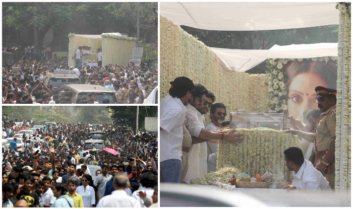 Last rites of Sridevi performed at vile parle sewa samaj crematorium ...
