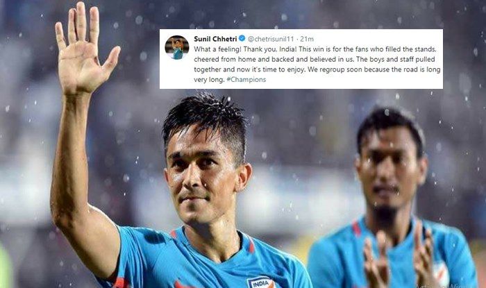 Sunil Chhetri’s Tweet Post India’s Intercontinental Cup 2018 Victory ...