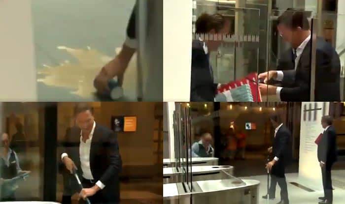 Mark Rutte, Prime Minister of Netherlands Cleans up His Coffee Spill ...