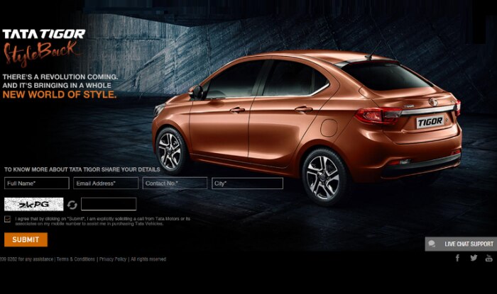 Tata Tigor official website goes live; Seen at dealership prior to ...