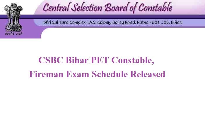 CSBC Bihar PET constable, fireman admit card: 1 नवंबर से csbc.bih.nic ...