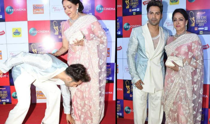 Zee Cine Awards 2019: Varun Dhawan Touches Hema Malini’s Feet at Red ...
