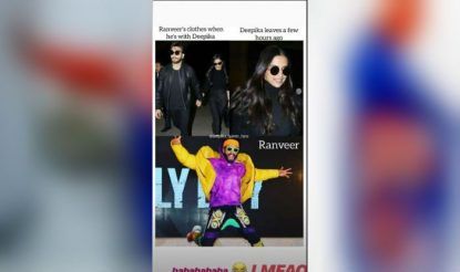 Ranveer Singh Posts Hilarious Meme That Compares His Style to The ...