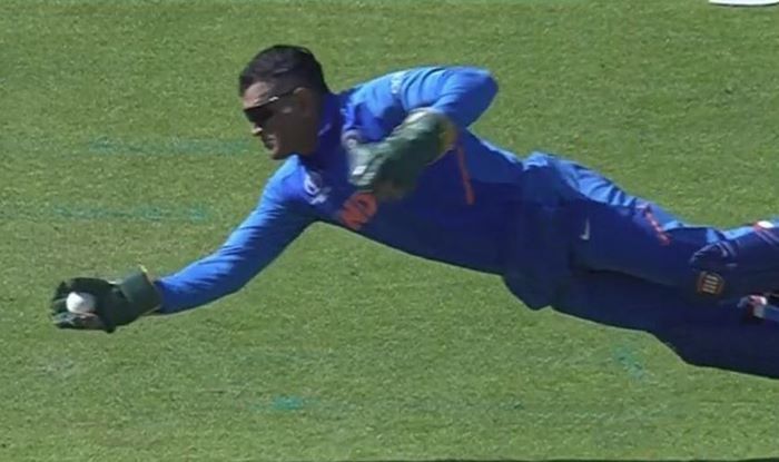 MS Dhoni one-handed catch India vs West Indies ICC Cricket World Cup 2019