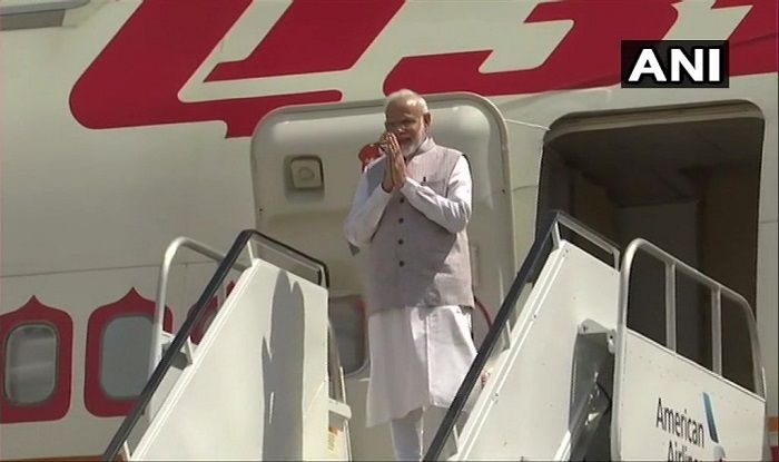 PM Modi Arrives at Ahmedabad Airport For Gandhi Jayanti Celebrations ...
