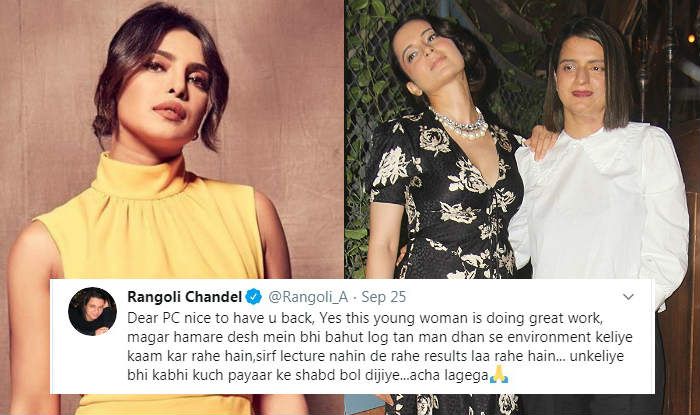 Rangoli Chandel Targets Priyanka Chopra, Asks Her to Focus on Indian ...