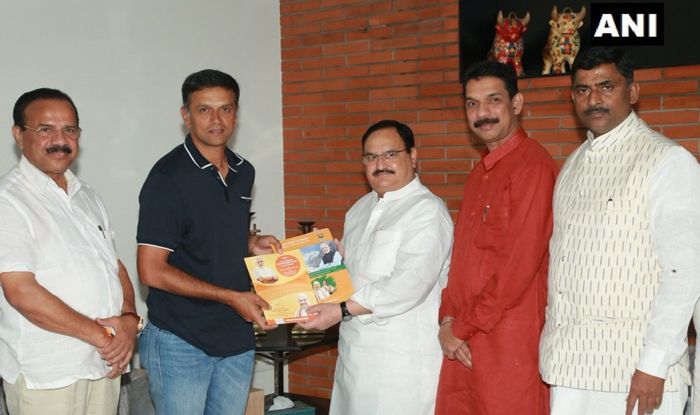 भाजपा के कार्यकारी अध्यक्ष जेपी नड्डा ने राहुल द्रविड़ से की मुलाकात ...